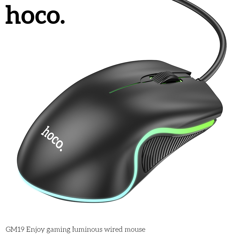 HOCO GM19 เมาส์เกมมิ่ง mouse DPI 1000 แต่งไฟ RGB ไม่ต้องลงโปรแกรม สาย ...
