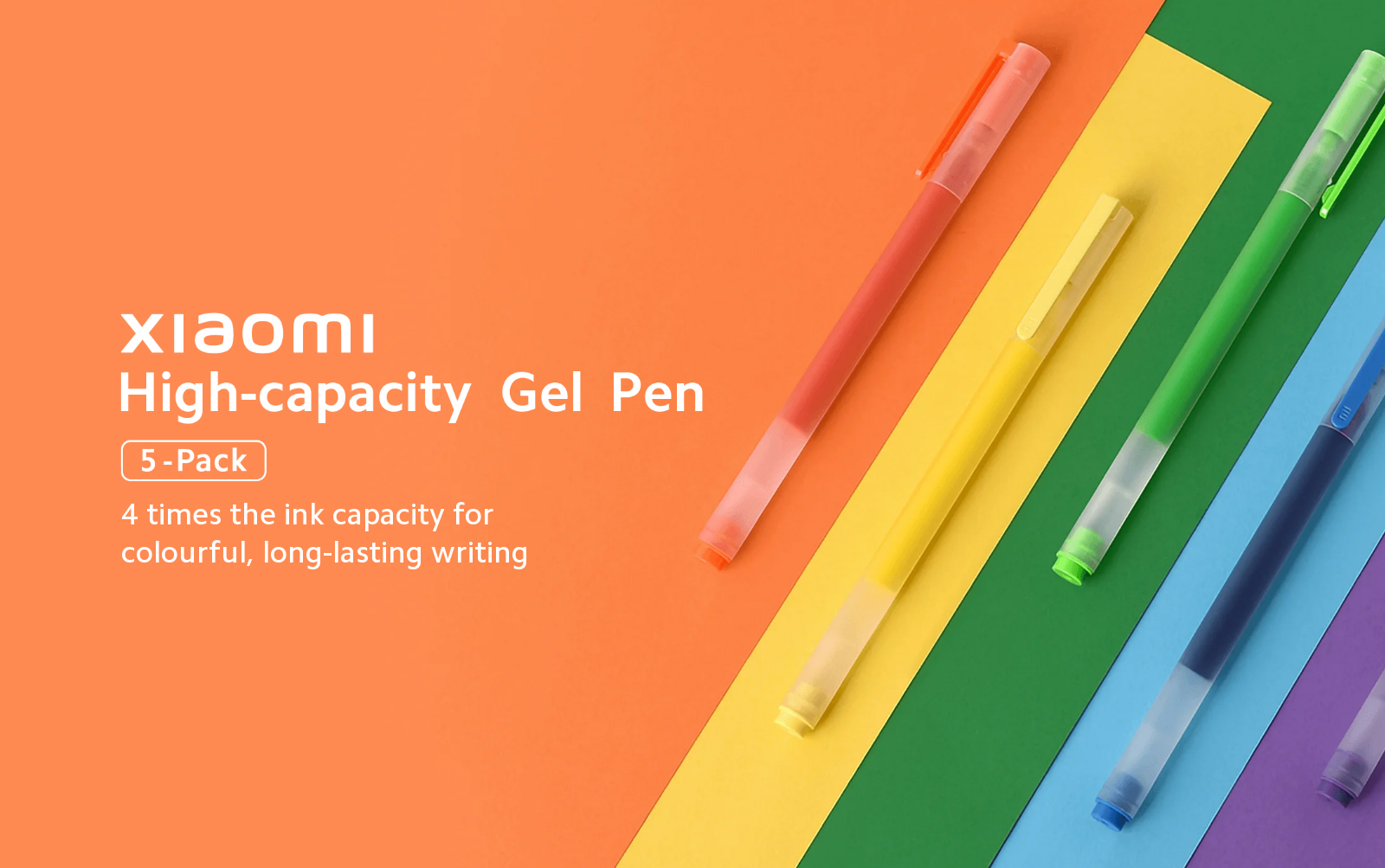 [NEW]Xiaomi High-capacity Gel Pen (5-pack) ปากกาลูกลื่น 0.5 ซม. 5 เฉดสี ...