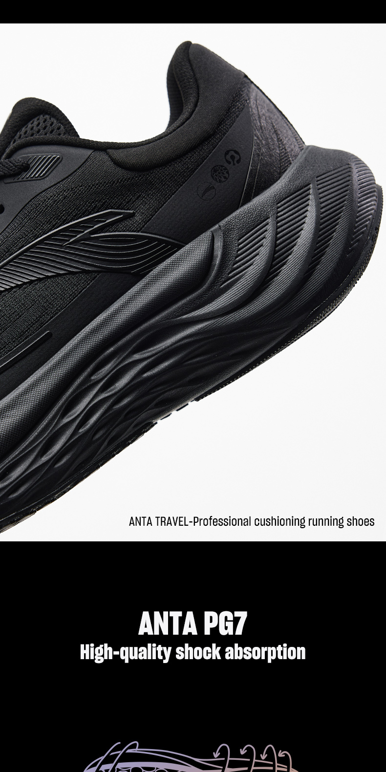 ANTA Travel PG7 รองเท้าวิ่งคุชชั่นผู้ชาย 2E Widefoot รองเท้ากีฬา 1124C5546 Official Store ...