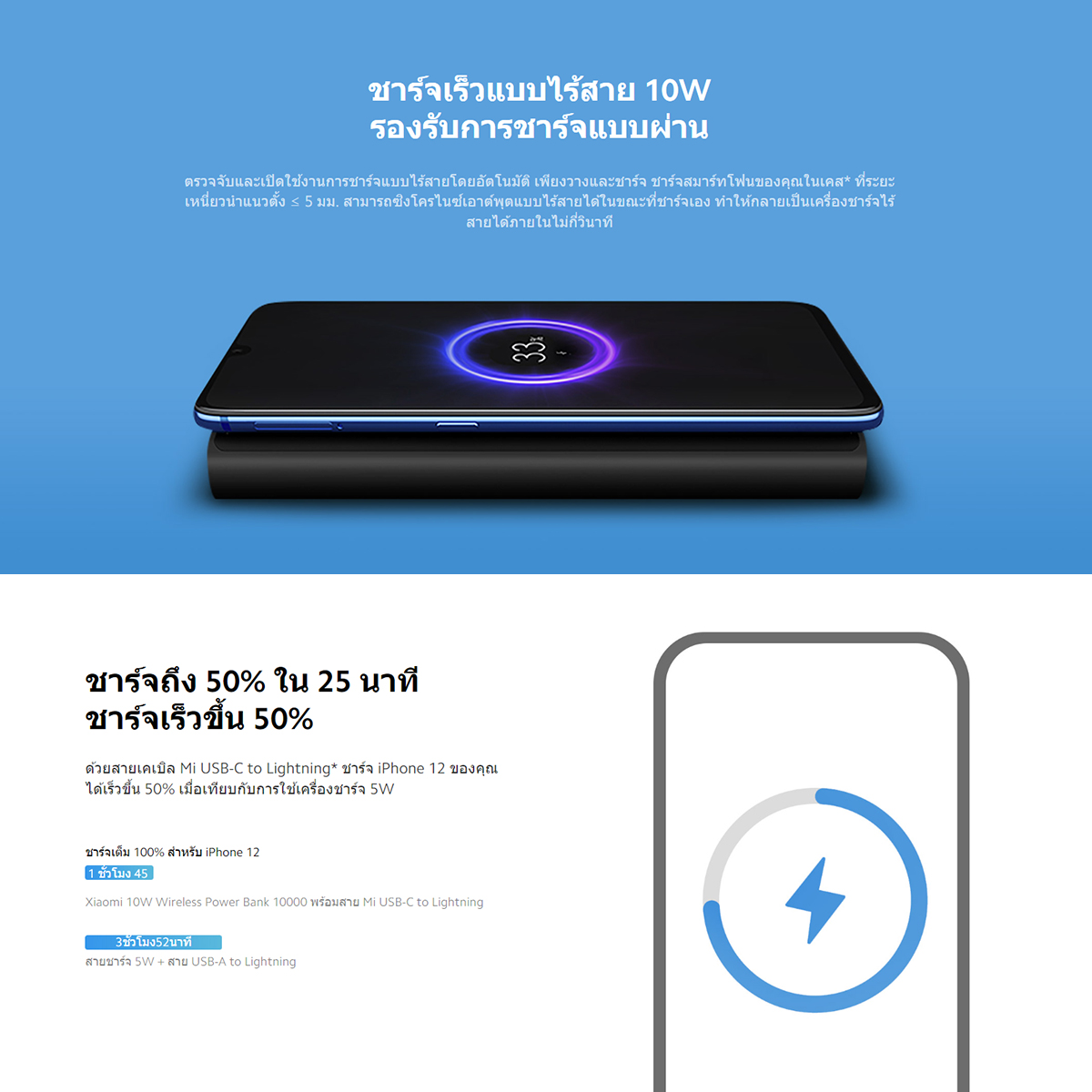 [NEW] Xiaomi 10W Wireless PowerBank 10000mAh พาวเวอร์แบงค์ ชาร์จไร้สาย ...