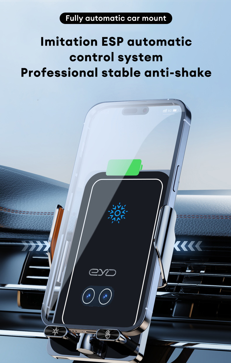EYD F18 66W ชาร์จเร็วสุดๆ ที่ชาร์จไร้สายในรถยนต์ ที่วางโทรศัพท์ แคลมป์อัตโนมัติ ใช้ได้กับ ...