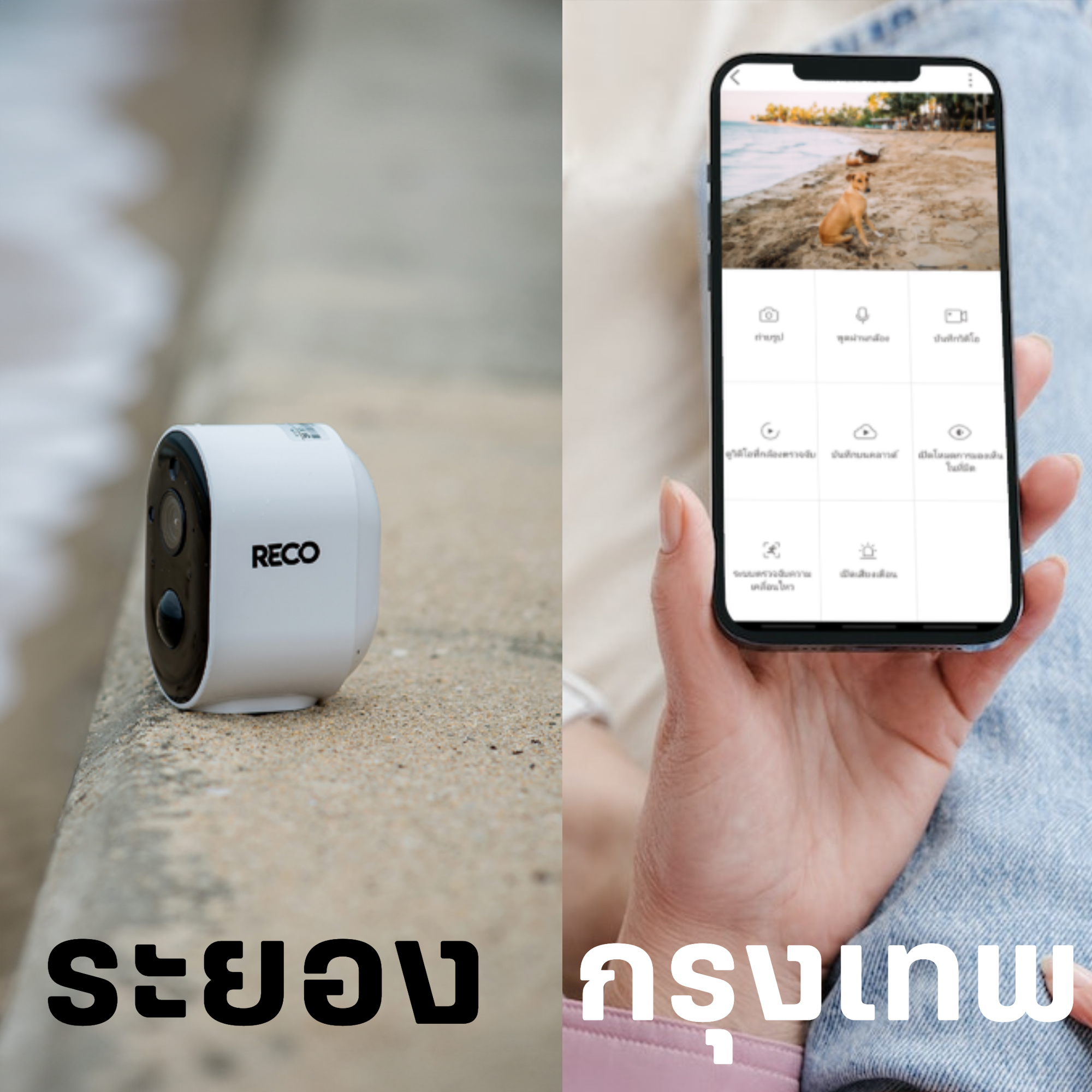 RECO 4G ดูกล้องผ่านมือถือไม่ใช้เน็ตบ้าน ไม่ใช้ไวไฟ ไม่ต้องเสียบปลั๊ก กล้องวงจรปิดไร้สายแบบพกพา ...
