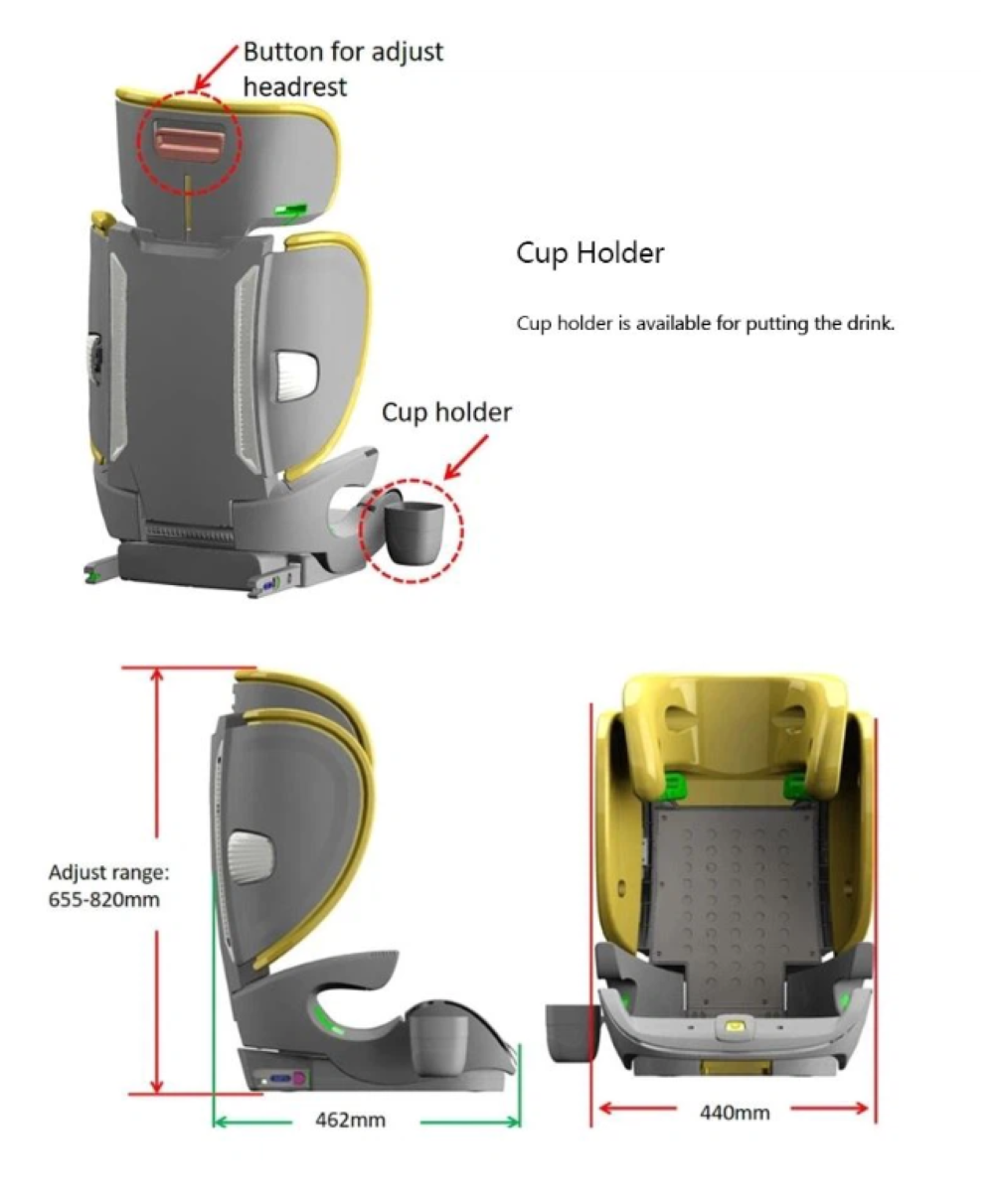 คาร์ซีท Welldon Booster รุ่น Denfender คาร์ซีทพี่โต (บูสเตอร์) สำหรับ 3-12 ปี มาตรฐาน i-size ...