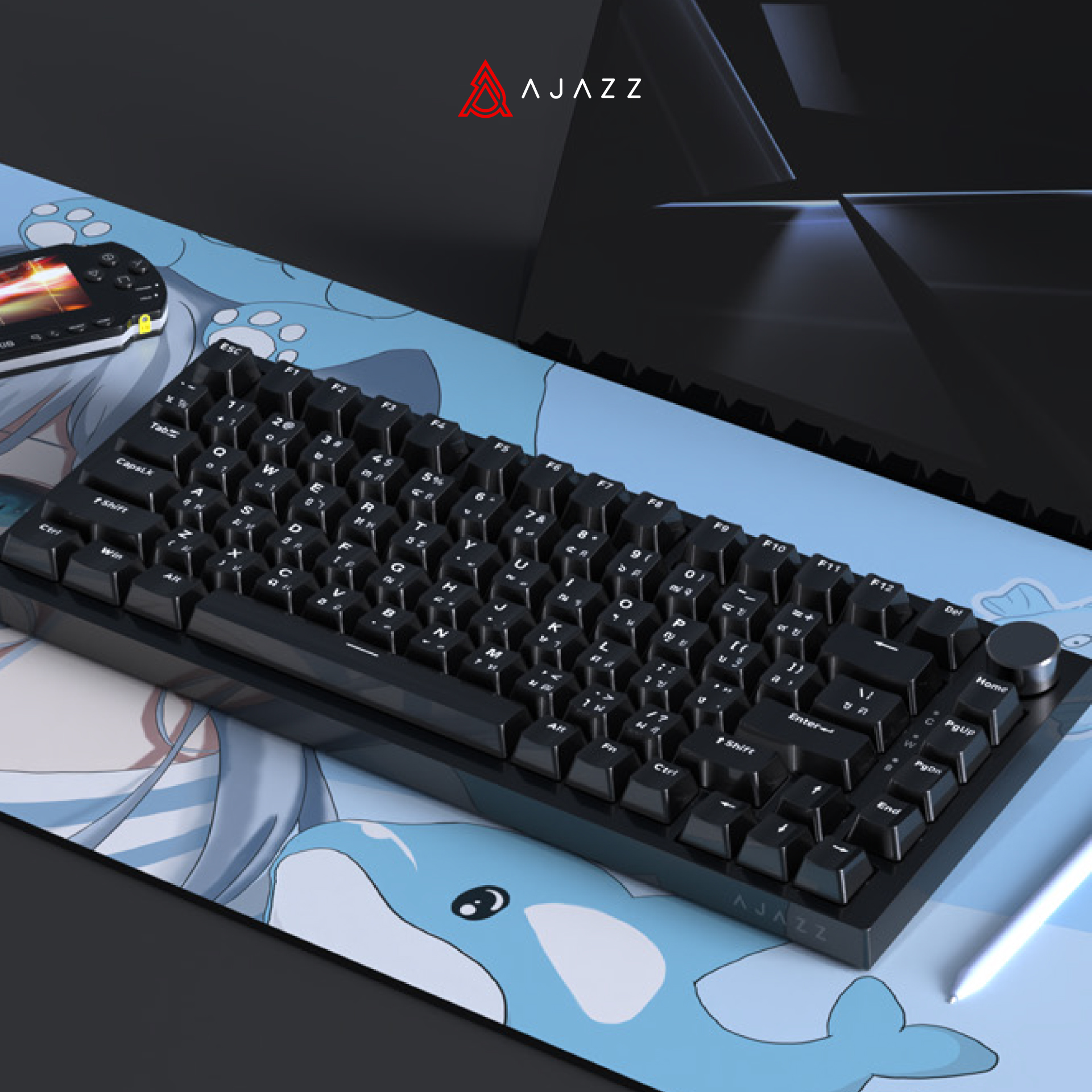 คีย์บอร์ดเกมมิ่ง Ajazz AK820 82Key Gasket Hotswap Wired Mechanical ...