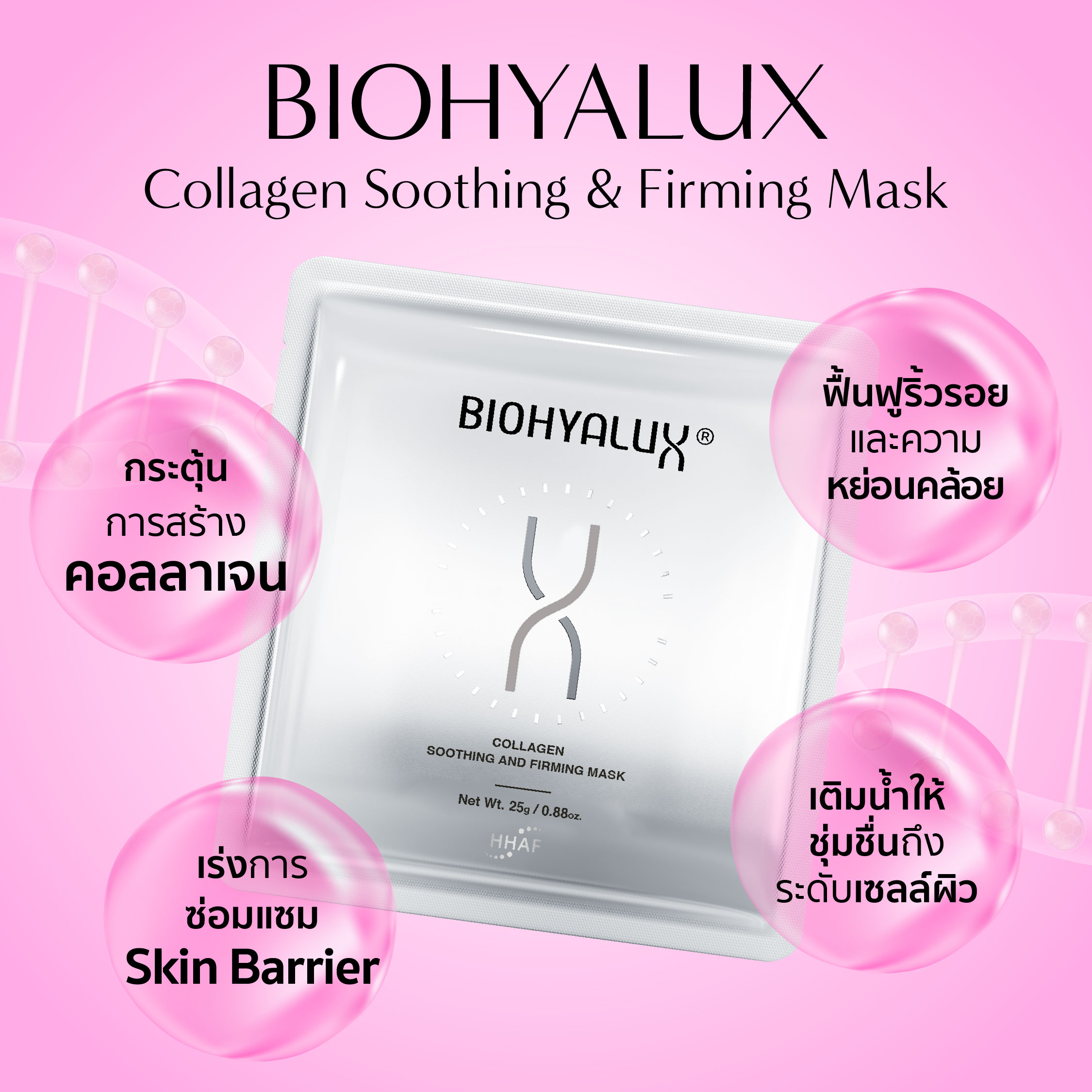 Biohyalux Collagen Soothing and Firming Mask มาส์กยกกระชับอัพคอลลาเจน ...