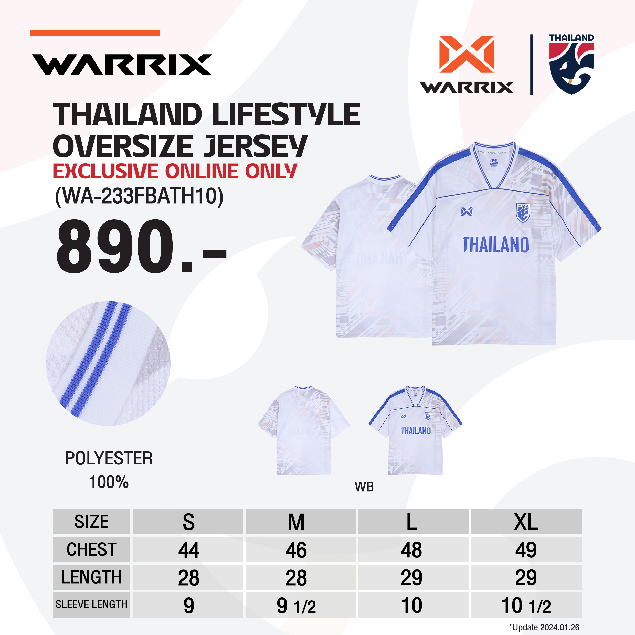 WARRIX เสื้อคอวี Football Life Style Oversize (WA-233FBATH10) | Shopee ...