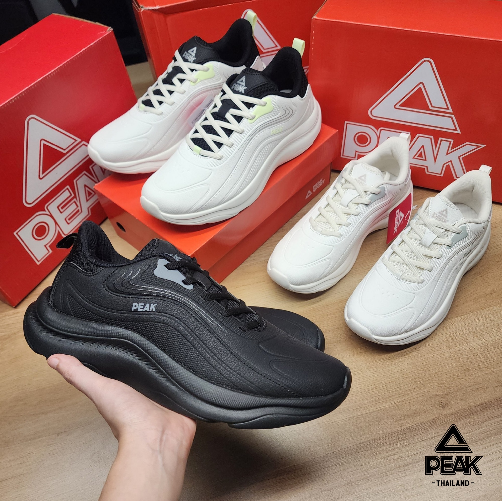 PEAK "Cozy Walk" E233597J E233598J รองเท้าผ้าใบ ลำลอง สำหรับเดิน ยืนนานๆ ใส่เดินเล่น ท่องเที่ยว ...