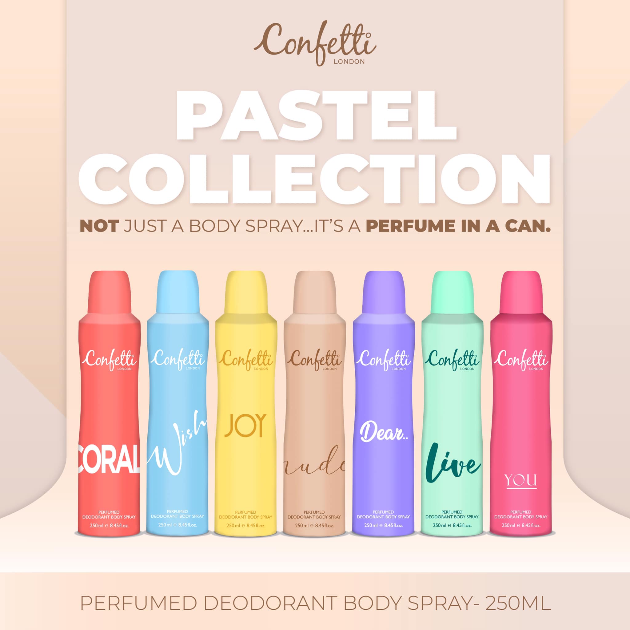 Confetti London Body Spray - Pastel series 250ml / คอนเฟตติ ลอนดอน บอดี ...