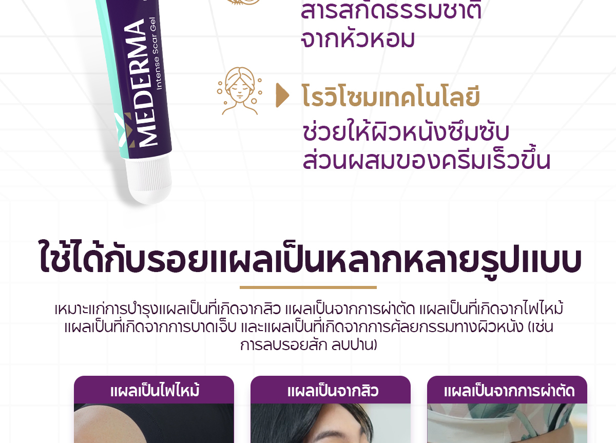 Mederma Intense Scar Gel 10g. | เจลทาแผลเป็น สำหรับรอยแผลเป็นทุกประเภท ...