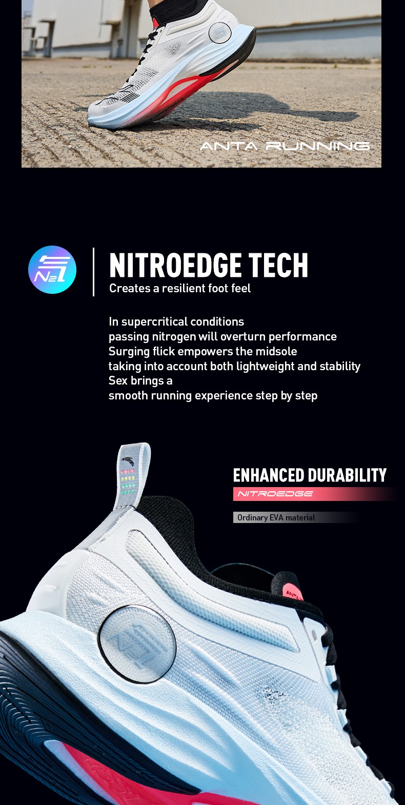 ANTA Mach 3 Pro รองเท้าวิ่งผู้ชาย Road Racing Nitroedge รองเท้ากีฬา ...