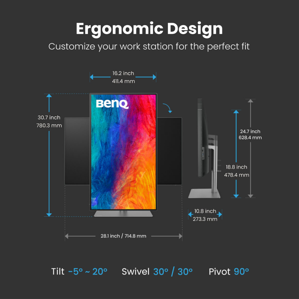 BenQ PD3225U 32นิ้ว 4K 98% P3 Thunderbolt 3 Mac-Ready Designer Monitor ...