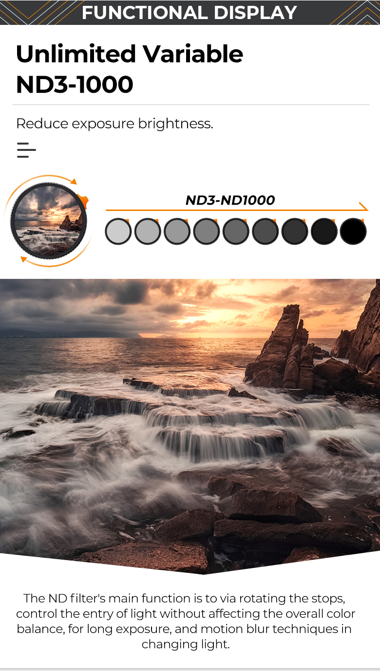 K&F CONCEPT Nano-X ND3-1000ฟิลเตอร์ปรับก้านได้ มาพร้อมกล่องเก็บของ ...