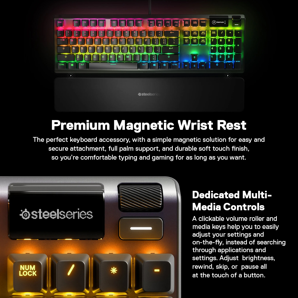 SteelSeries Apex 5 Hybrid Mechanical Gaming Keyboard คีบอร์ดเกมมิ่งปุ่มกึ่งแมคคานิคอล ไฟ RGB ...