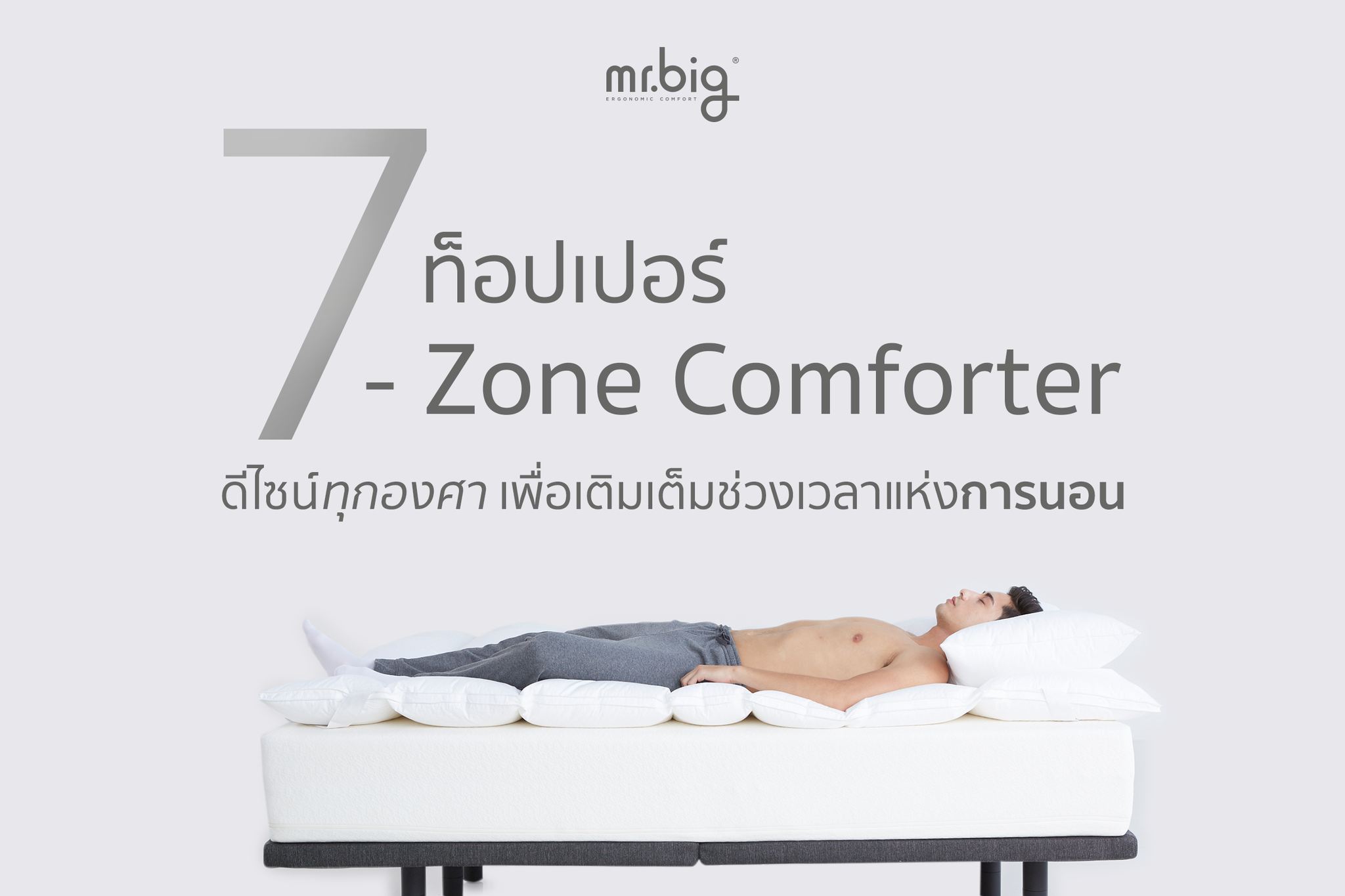 mr.big 7-Zone Comforter Topper เปลี่ยนที่นอนธรรมดาให้เป็นที่นอนที่เข้า ...