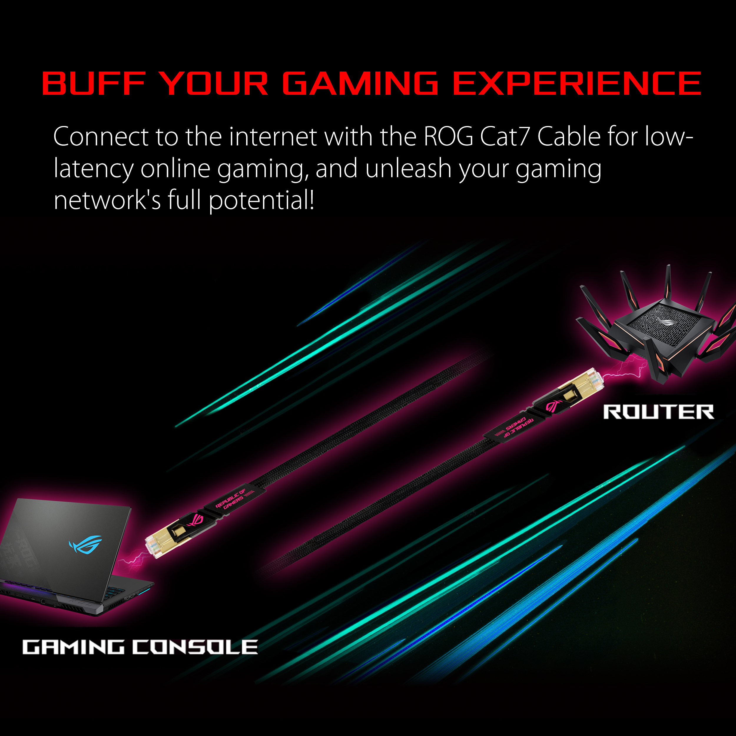 ASUS ROG Cat7 Ethernet Cable – Gaming LAN network cable high speed ...