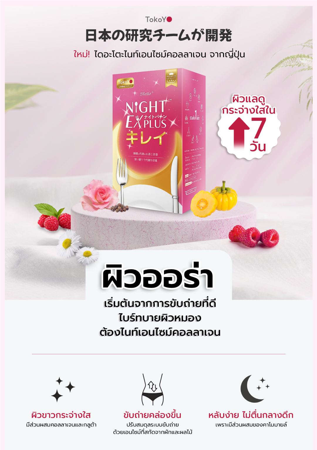 [ซื้อ 1 แถม 1] Tokoyo Night Ex Plus [Beauty] I โตโกโย ไนท์ อีเอ็กซ์ พลัส สูตร บิวตี้ [10 แคปซูล ...