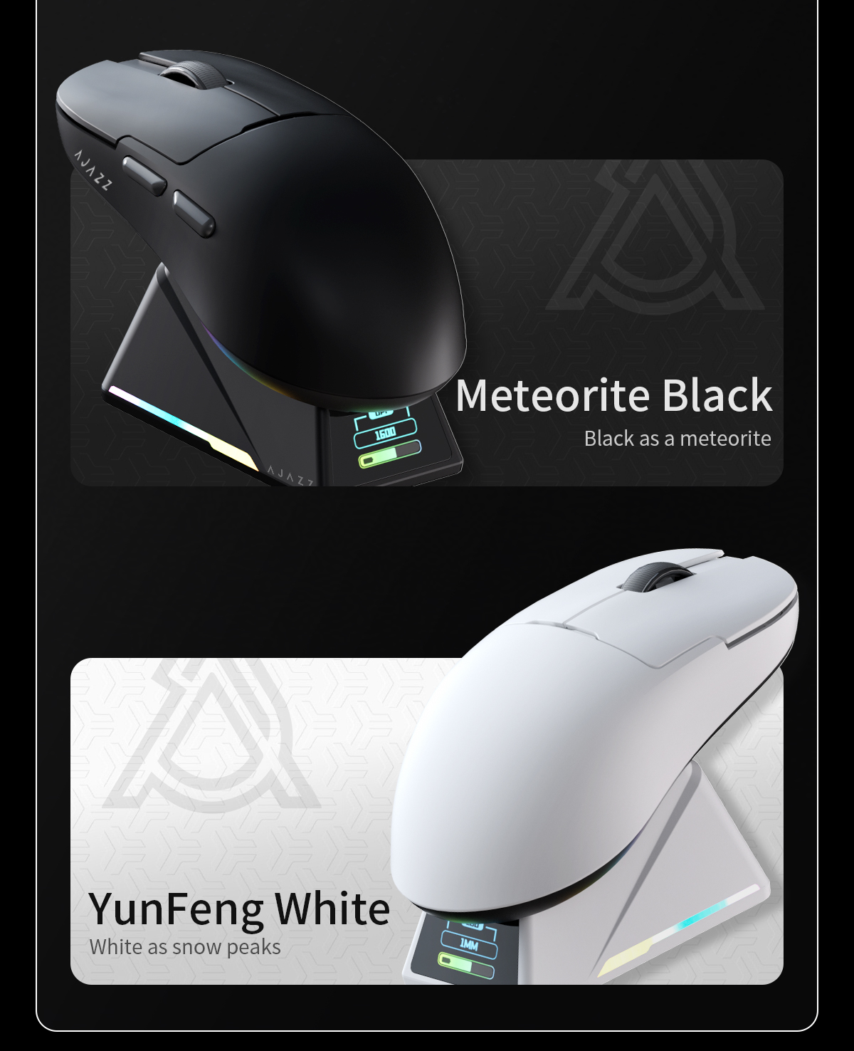 เมาส์เกมมิ่งพร้อมแท่นชาร์จ Ajazz AJ159 Apex 8K Tri-Mod Wireless ...