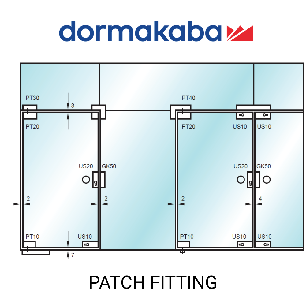 ตัวคีบกระจก Dorma รุ่น UL PT10 PSS, UL PT20 PSS, UL PT30 PSS, UL PT40 ...