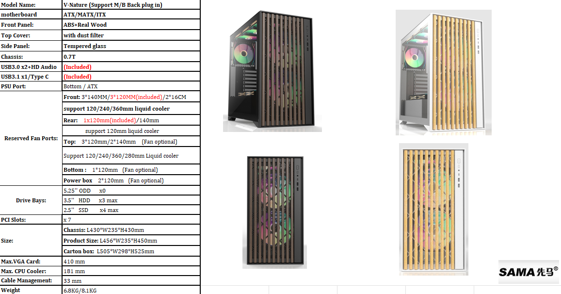 SAMA CASE V NATURE (เคสคอมพิวเตอร์) เคสหน้าไม้ | Shopee Thailand