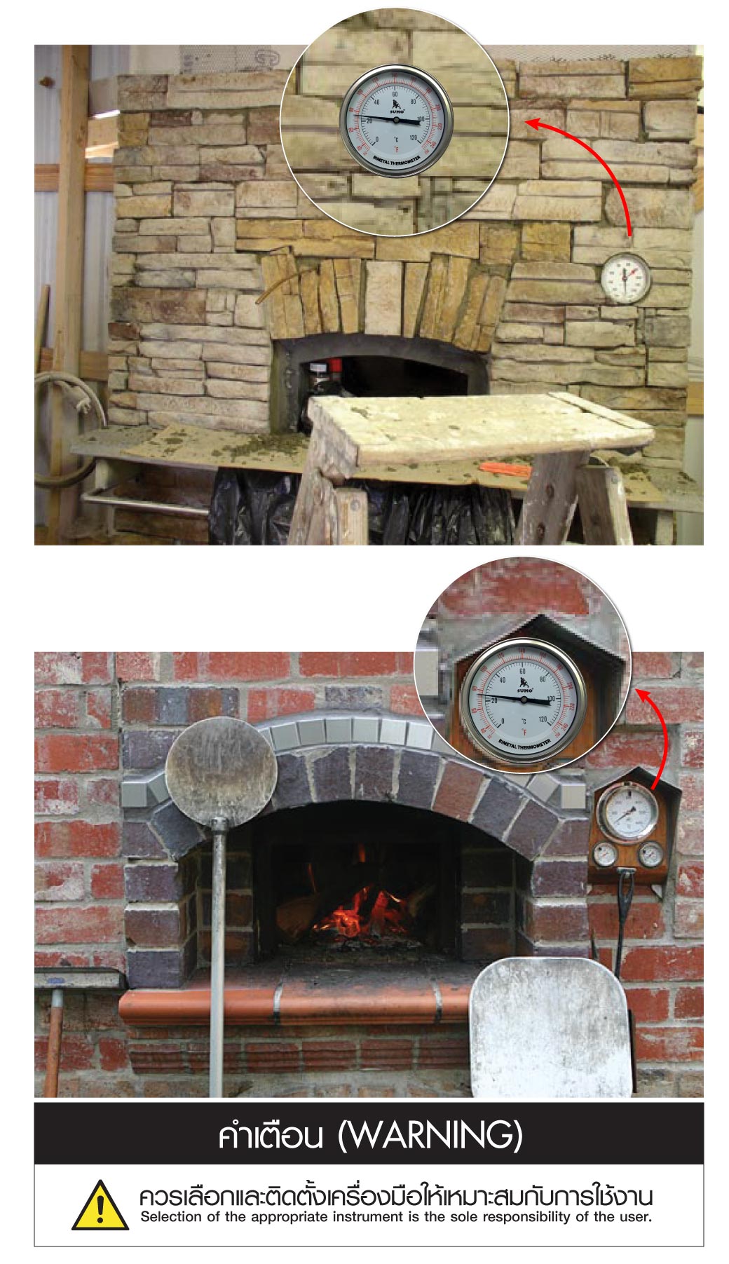 เกจวัดอุณหภูมิและความชื้น เกจวัดอุณหภูมิ แบบออกหลัง เกจวัดอุณหภูมิ 4" รุ่น TC420-100C SUMO ออก ...