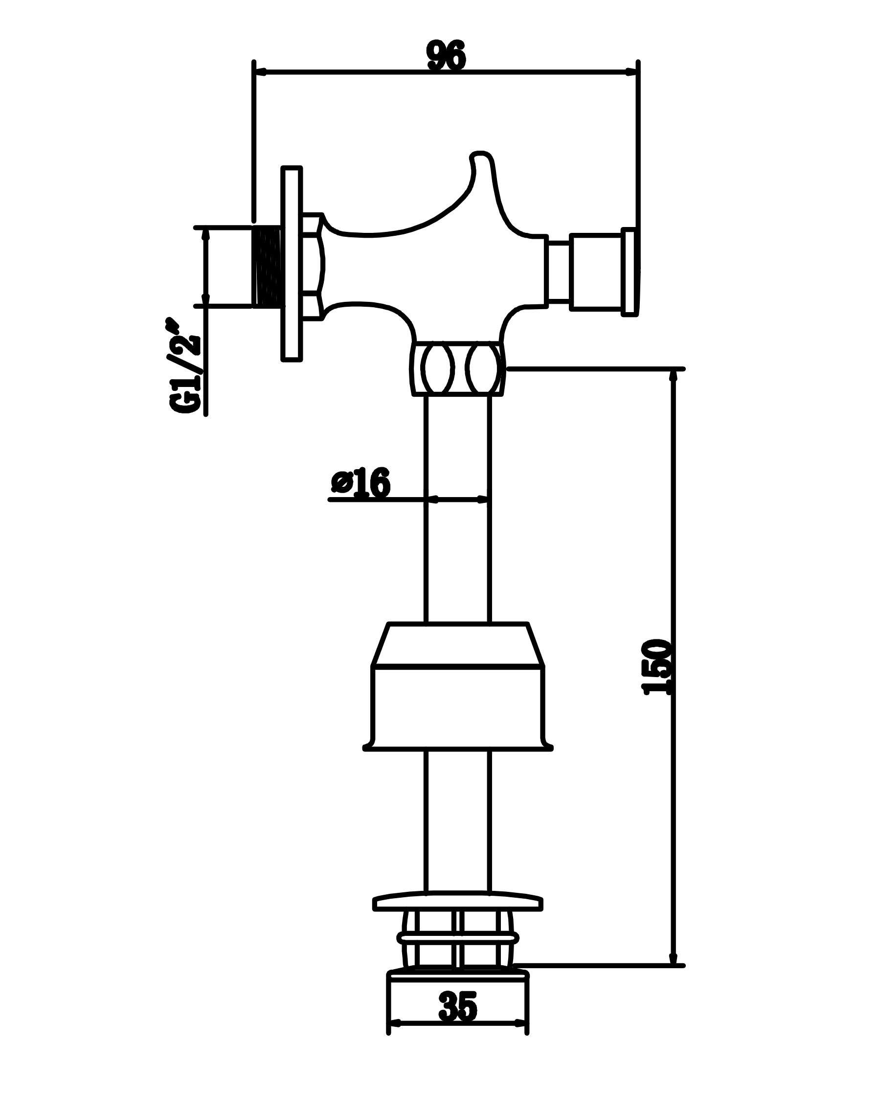 DONMARK ฟลัชวาล์วโถปัสสาวะชาย (Flush Valve) ก้านตรง แบบกด รุ่น DO-01A | Shopee Thailand