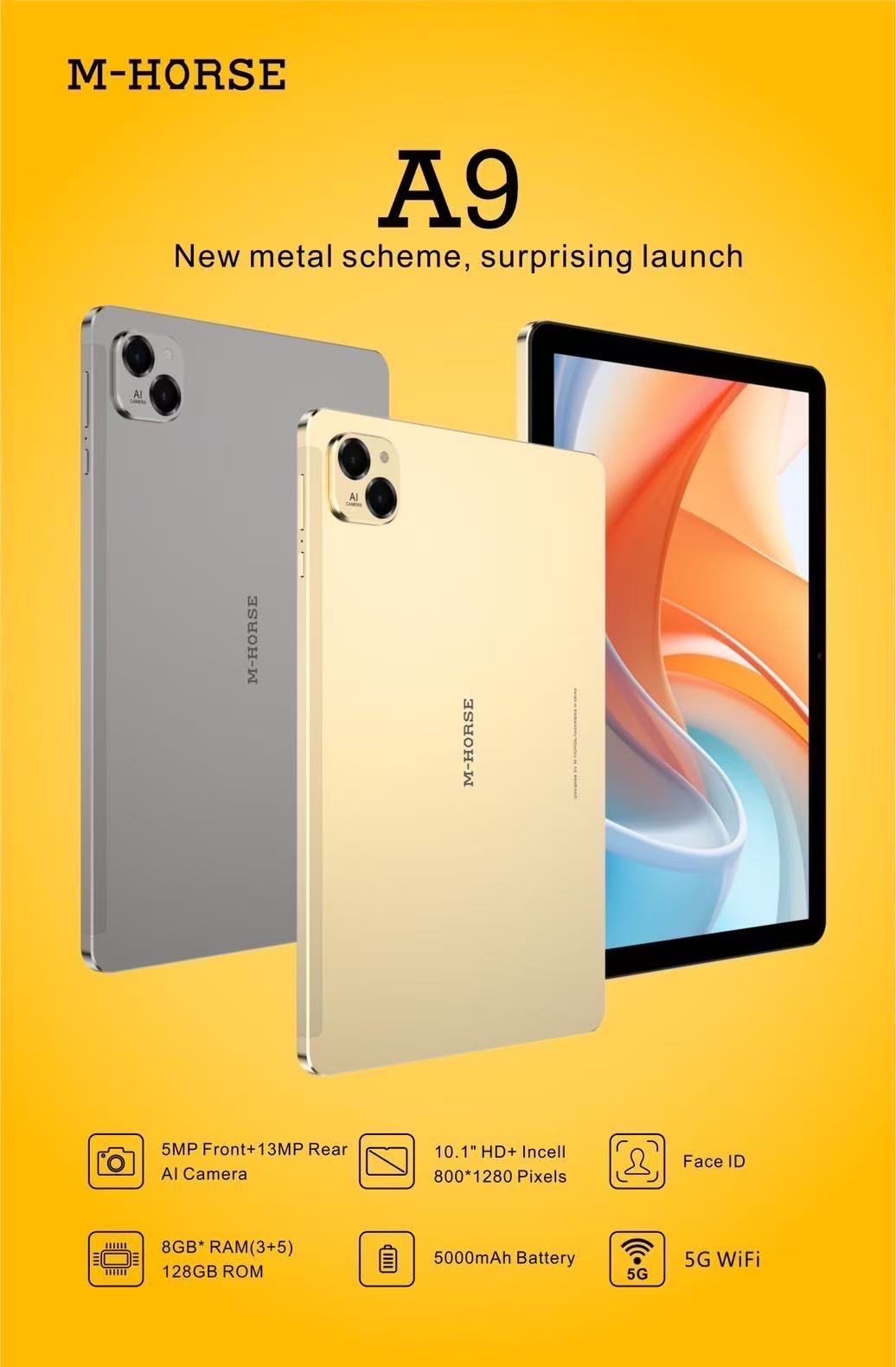 แท็บเล็ต mhorse รุ่น A9 (8+128GB) หน้าจอใหญ่ 10.1 นิ้ว HD แท็บเล็ตราคาถูก รองรับ2ซิม สินค้ารับ ...