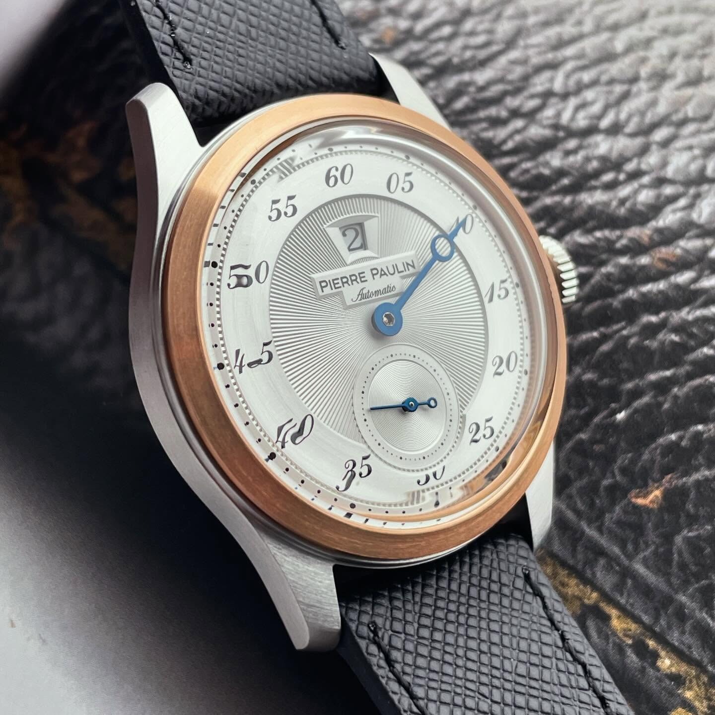 [Pre-order][ออโต้] Pierre Paulin Jump Hour Bronze Bezel 38MM AR Dome K1 Mineral ST1721 50M ...