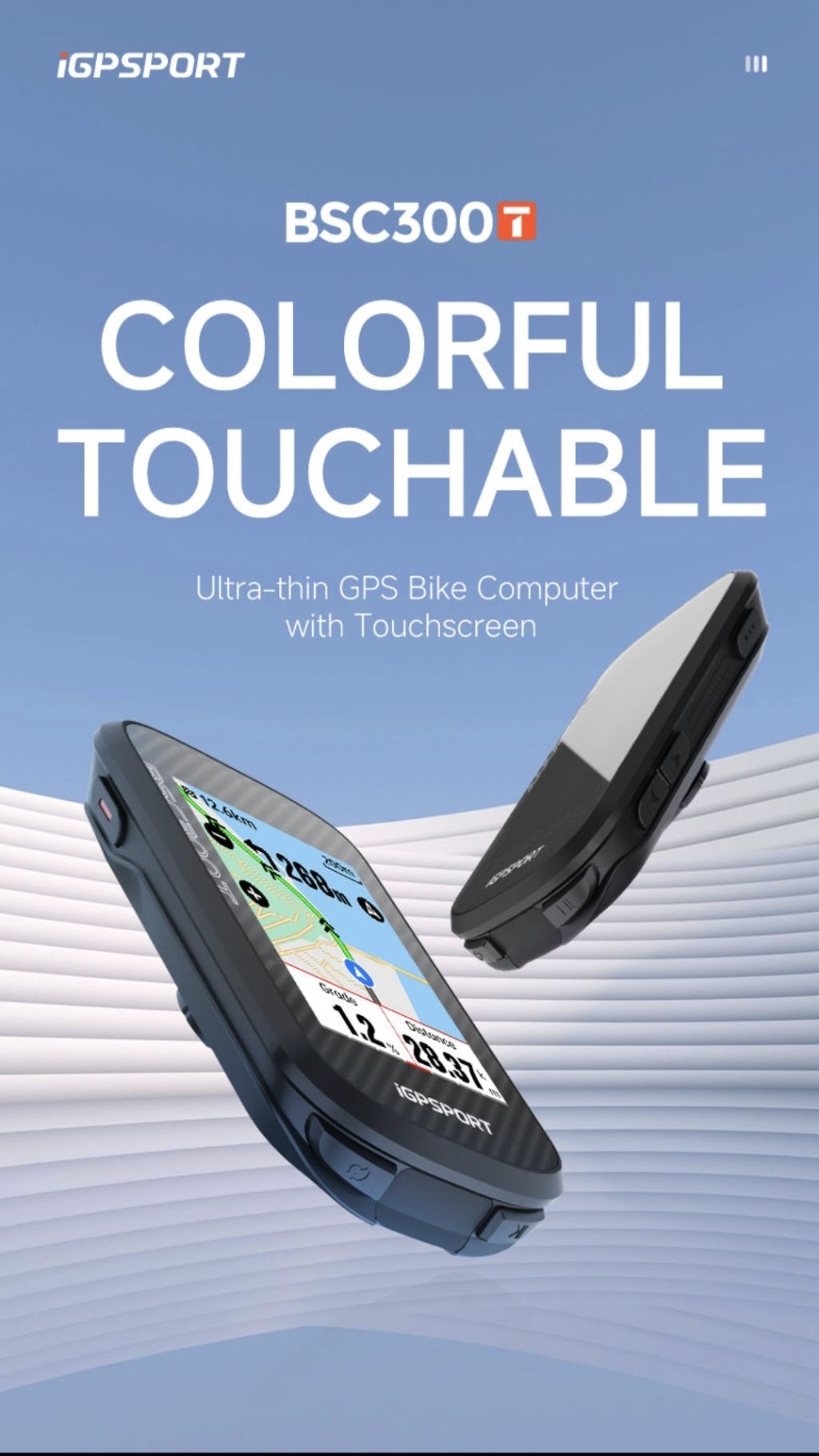 ไมล์จักรยาน IGPSPORT BSC300T Ultra-thin GPS Bike Computer with ...