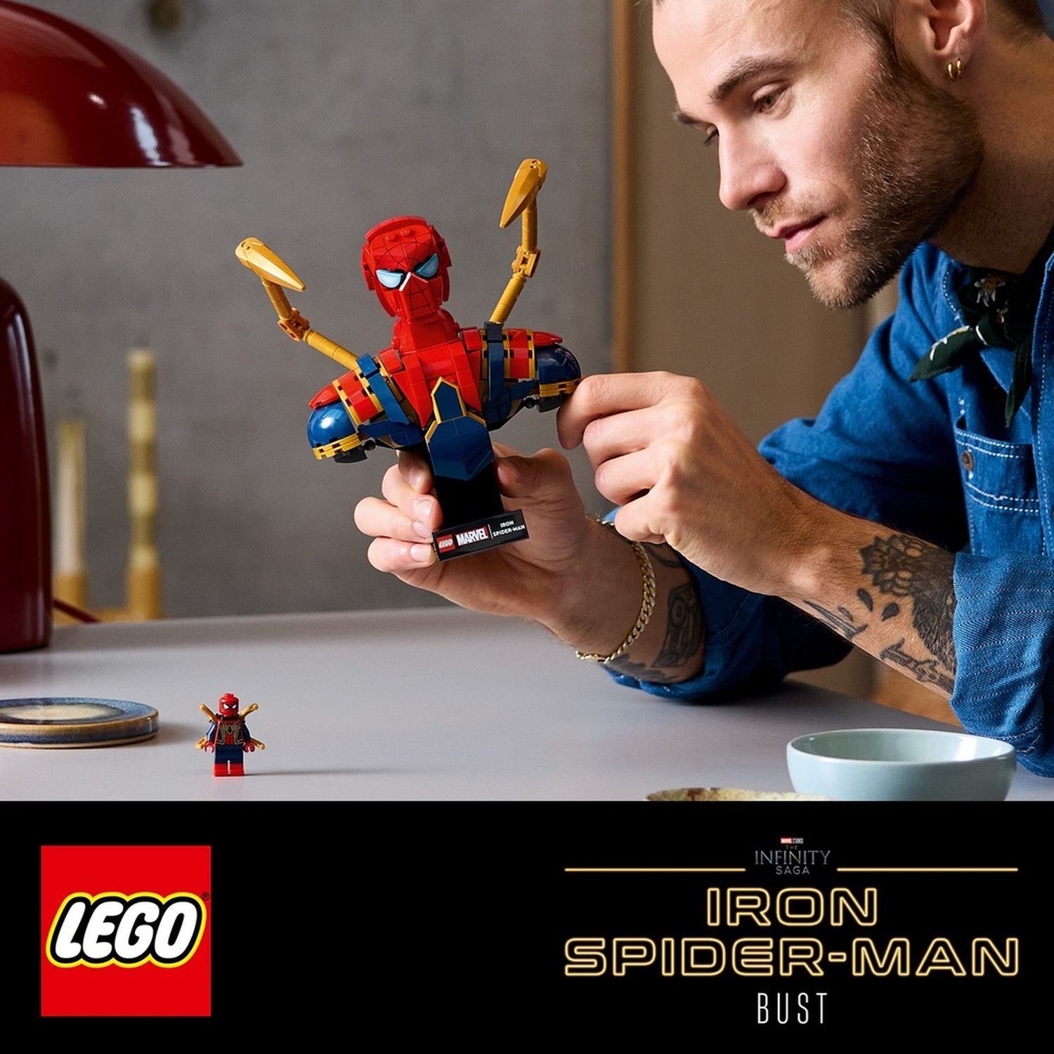 LEGO Super Heroes Marvel 76326 Iron Spider-Man Bust (379 Pieces ...