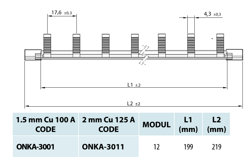 บัสบาร์ สำหรับ เบรกเกอร์ 1 เฟส / Busbar connector 12 Module - Onka ...