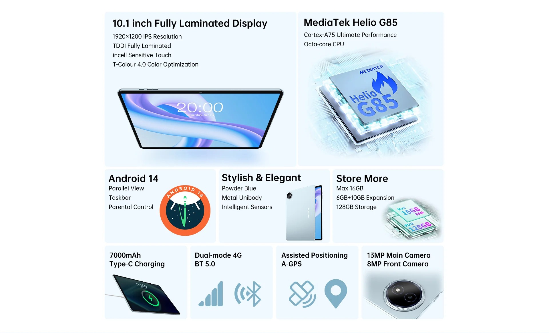 [ใหม่ล่าสุด] แท็บเล็ต Teclast M50 Plus 6GB/128GB จอ 10.1 Full HD ชิป ...