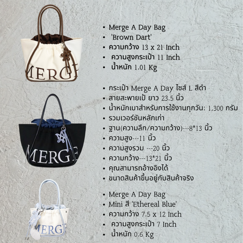 [💖ของแท้ 100% พร้อมส่ง💖] กระเป๋า Medium Merge A Day Bag [Black ...