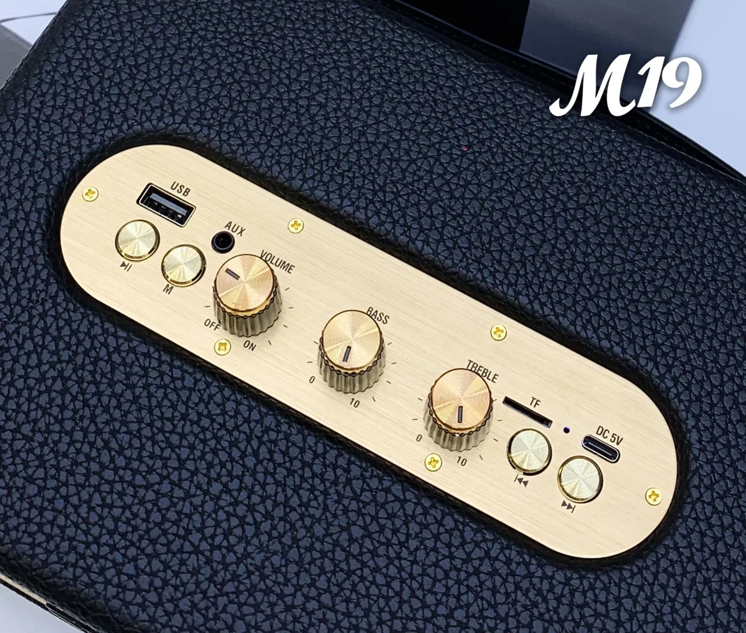 【Long Yijun ของแท้ 100%】(ปรับเบสได้) ลำโพงบลูทูธ ดีไซส์หูหิ้ว รุ่น M19 TF/AUX/Bluetoothลำโพงไม้ ...