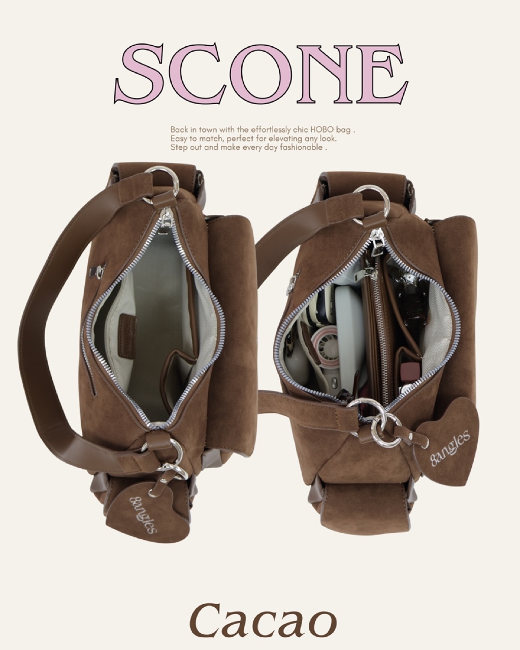8anglesshop - รุ่น Scone hobo bag ขนาด11นิ้ว ( มีสายสั้น+ยาว ) E007 ...