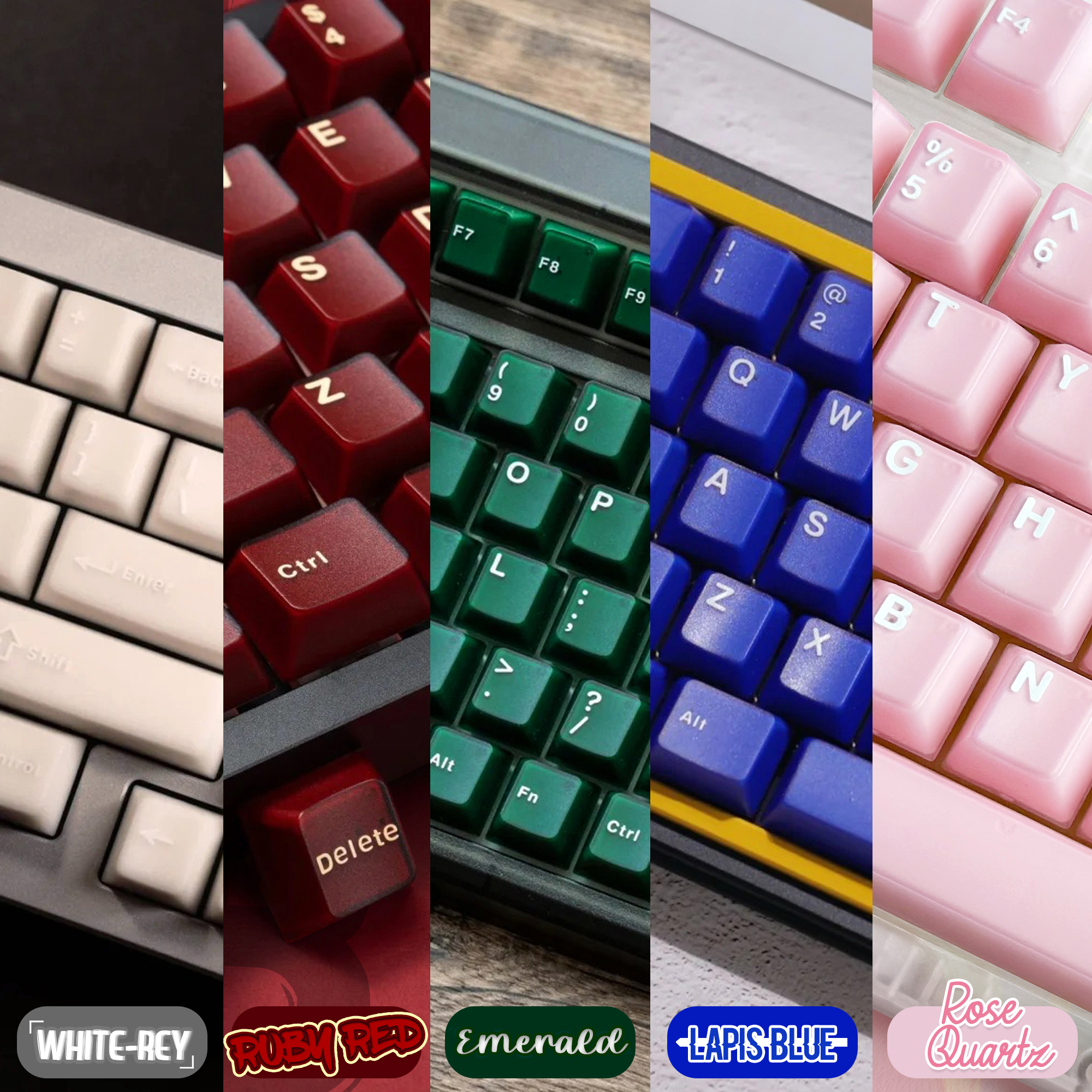 (พร้อมส่งจากไทย)(ฟลูเซ็ต 120 คีย์) คีย์แคป Rose Quartz PAYSON TRiFFi ...