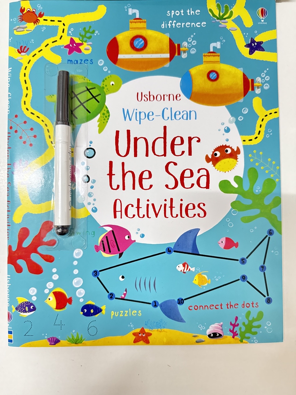 หนังสือฝึกเขียน ฝึกลากเส้น Usborne wipe- clean หนังสือกิจกรรม Activty ...