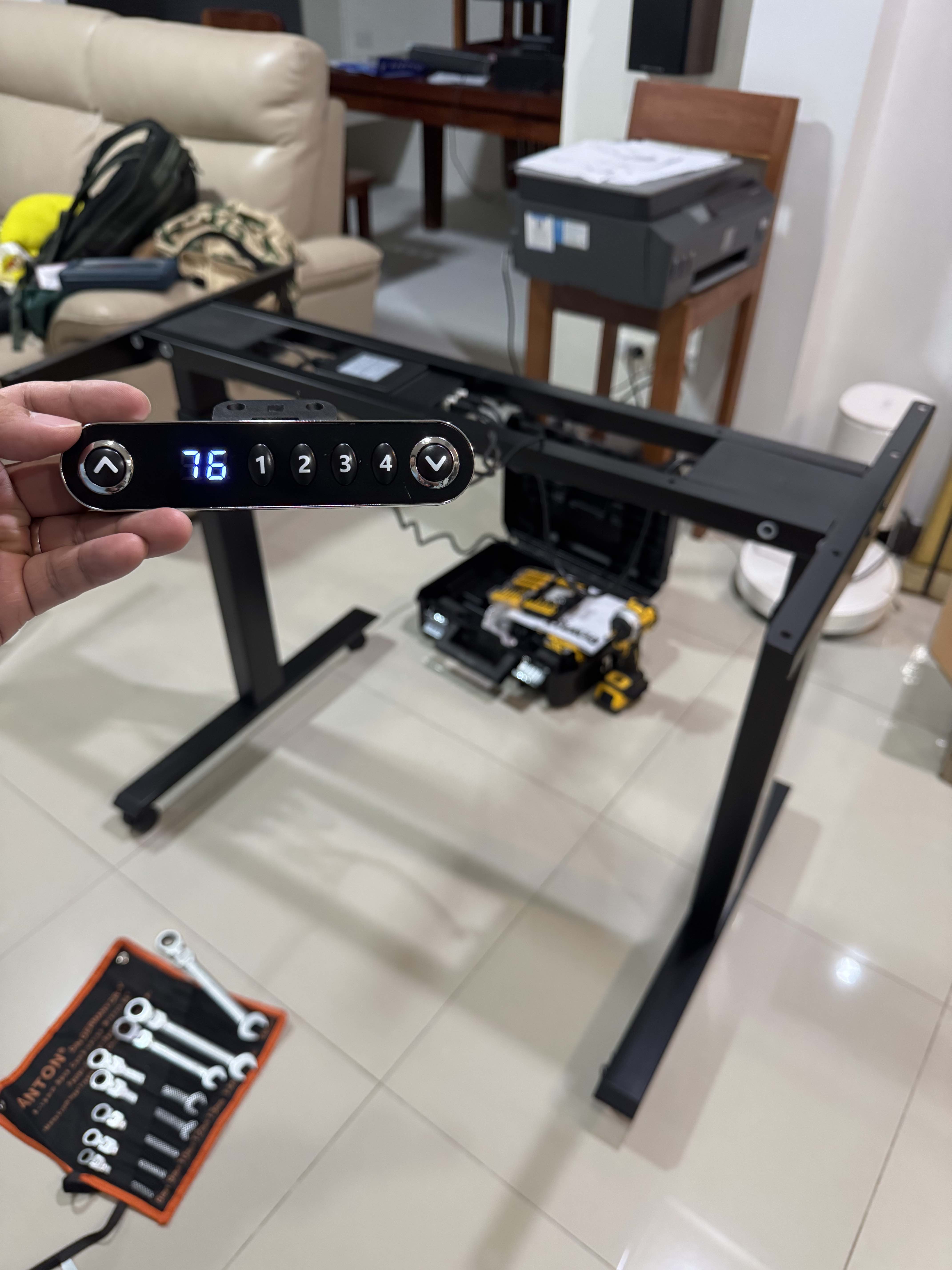 Dual motor- Electrically adjustable table base legs Retractable table ...