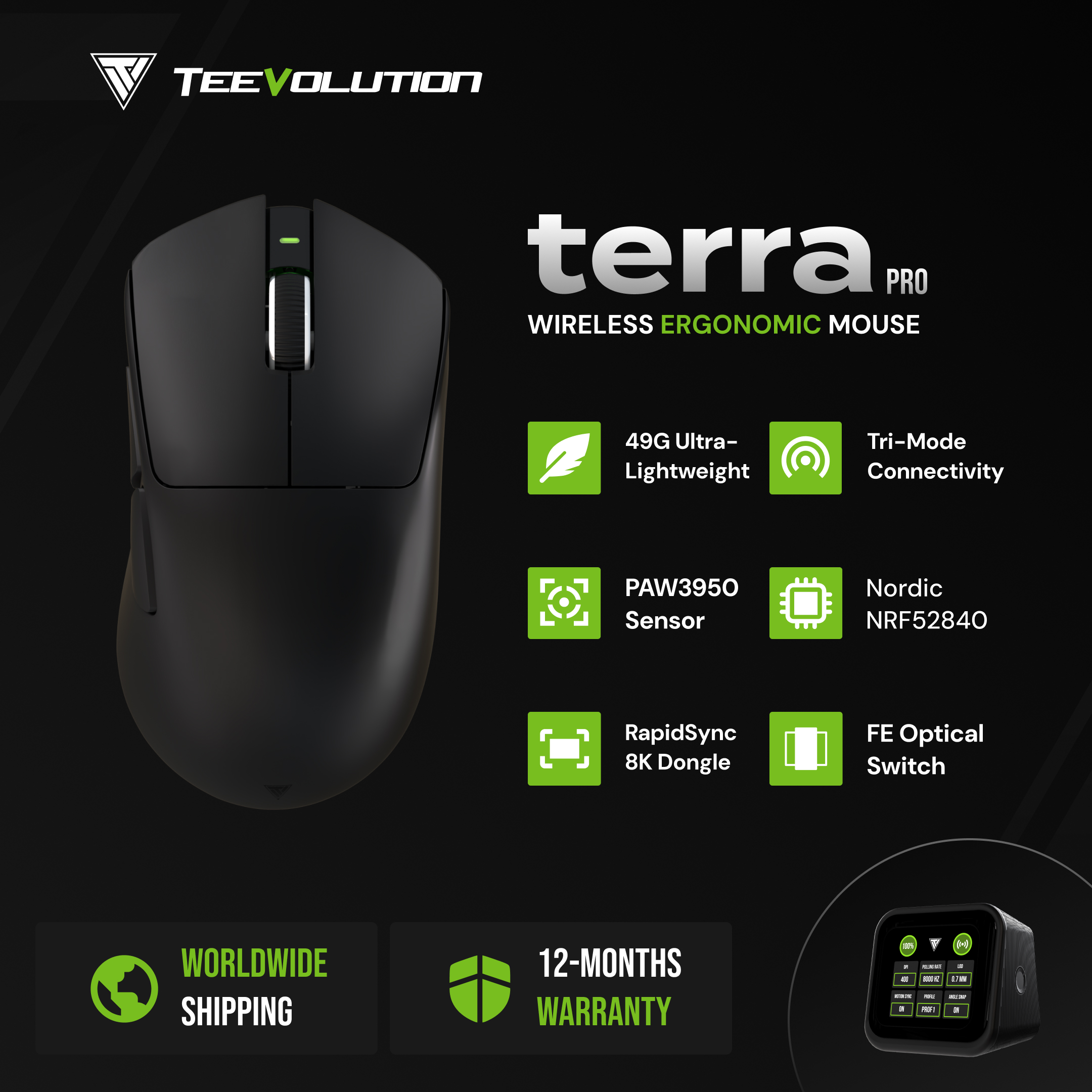 เมาส์ Teevolution รุ่น Terra PRO (8k Polling Rate) รับประกันศูนย์ไทย 1 ปี | Shopee Thailand