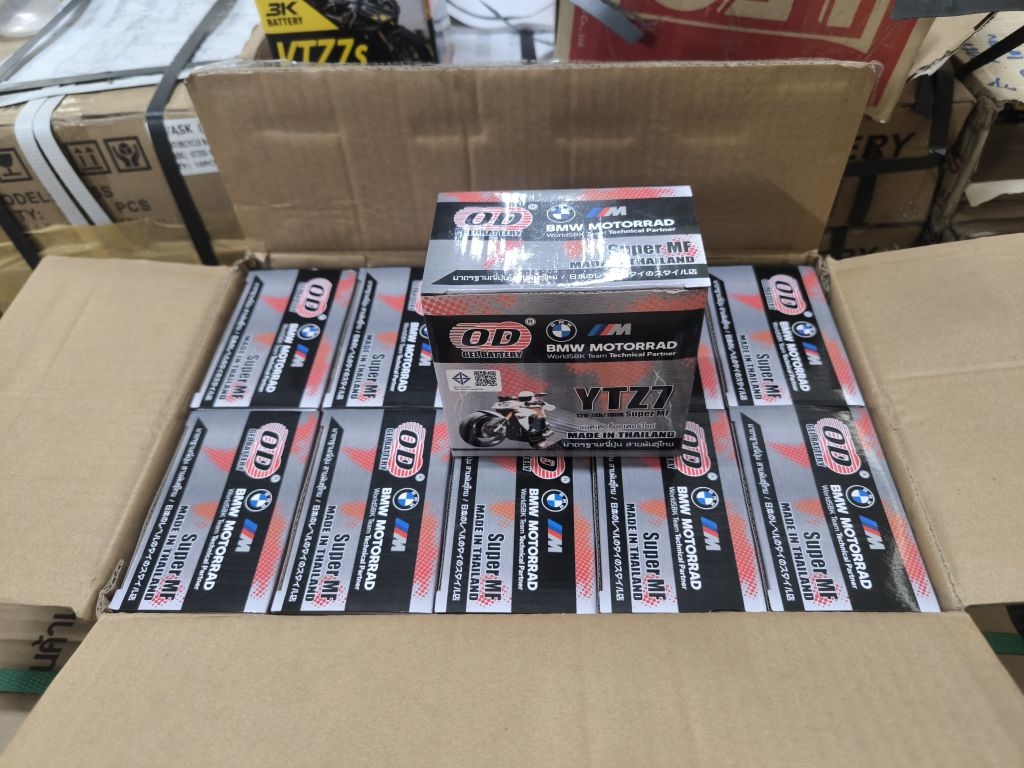 ยกลัง 10 ลูก แบตเตอรี่ OD มี มอก. รุ่น YTZ7V ขนาด 12V7AH แบต7แอมป์ ใส่ ...