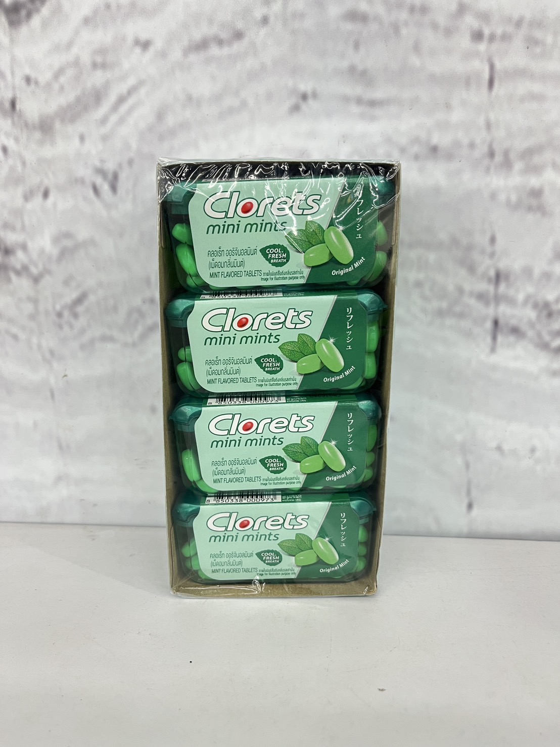 Clorets mini mints คลอเร็ท เคลียร์มินต์ (เม็ดอมกลิ่นมินต์) นำ้หนักสุทธิ 12 กรัม x 12 กล่อง ...