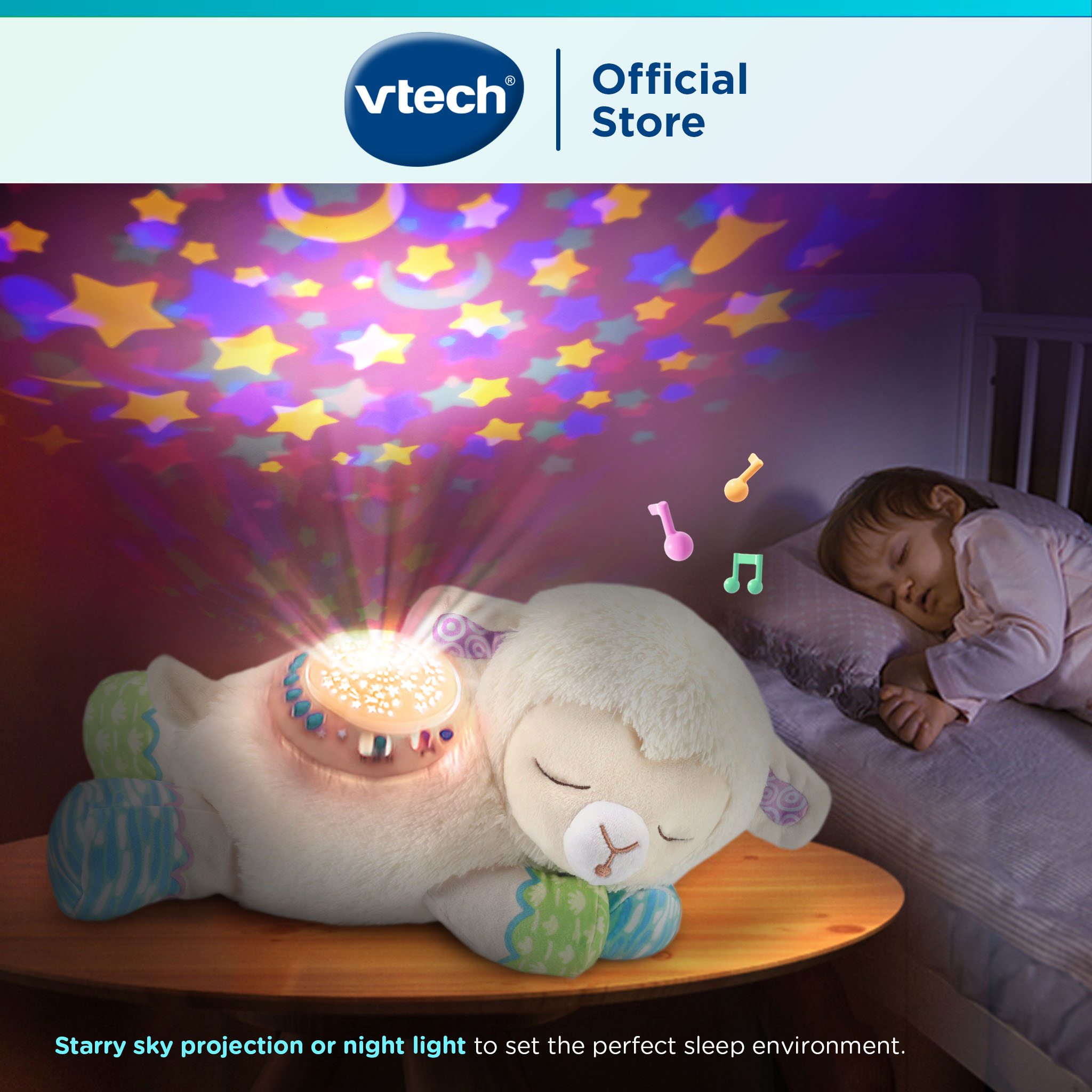 VTech Sheep Soothing Toys Light Projection Crying Sensor Crib toys New Born Baby Mobile Toys ...