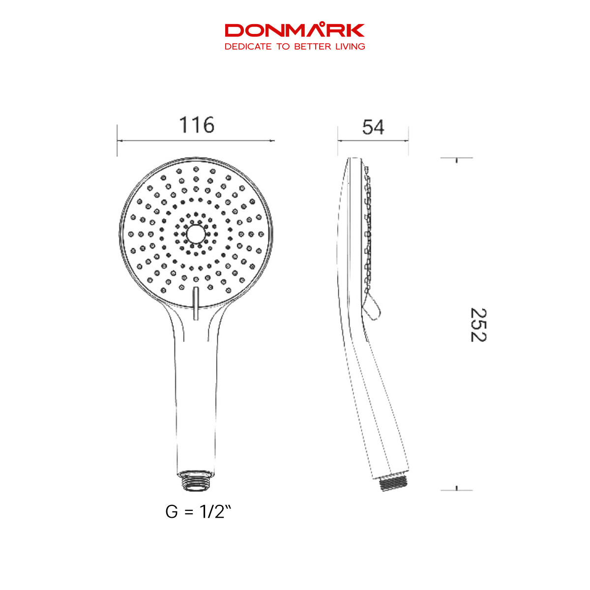 DONMARK ฝักบัวอาบน้ำพร้อมพร้อมสายครบชุด ปรับน้ำได้ 3 ระดับ รุ่น SL ...
