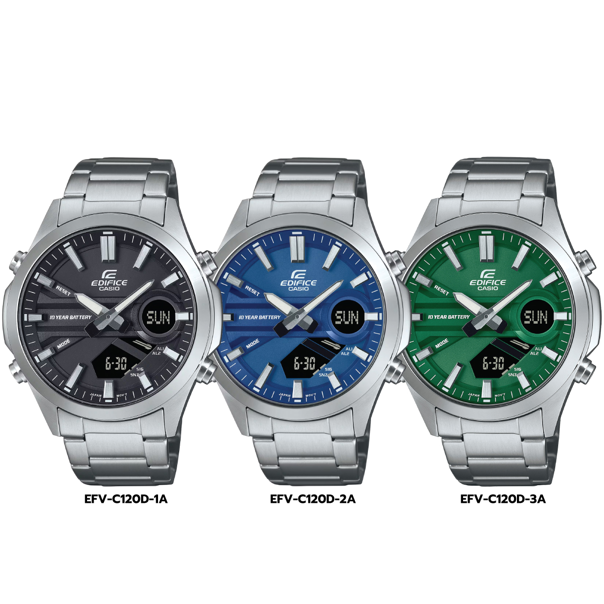 Casio Edifice แบตเตอรี่ 10 ปี นาฬิกาข้อมือผู้ชาย รุ่น EFV-C120D ของแท้ ...