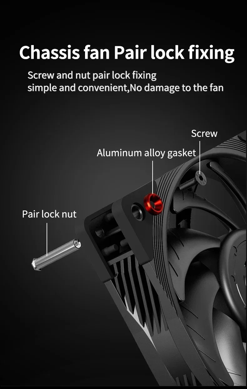 (4 PCS) น็อตพัดลมเคส ชุดน้ำ ขนาด 25 มม. 25mm Thickness Chassis Fan ...