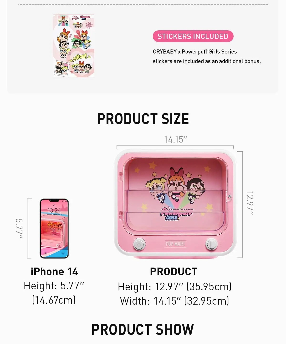 [พร้อมส่ง] ตู้ทีวี แบบมีไฟ POP MART CRYBABY × Powerpuff Girls Series-TV ...