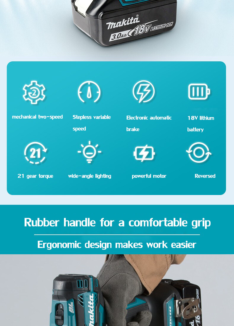 [การอนุญาตของแท้]Makita DDF484 ไขควงสว่านไฟฟ้าไร้สาย 18V ไขควงแบบชาร์จ ...