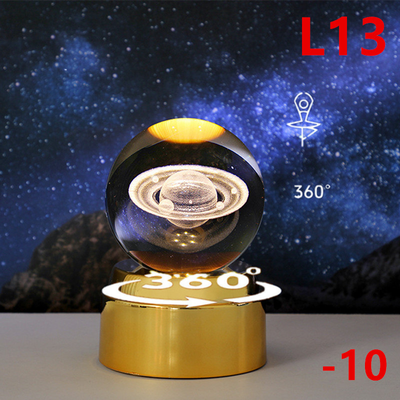 โคมไฟลูกแก้วคริสตัล หมุนได้ 360° โคมไฟหัวเตียง3D LED+USB ฐานใหญ่สูง ของขวัญวันเกิด โคมไฟตั้งโต๊ะ ...