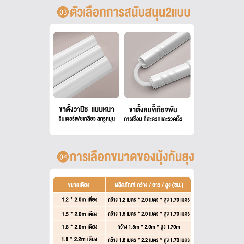 BOENIN มุ้ง มุ้งกันยุงมุ้งสามประตู มุ้งครอบผู้ใหญ่ 5ฟุต 6ฟุต 6.6ฟุต 4 ...