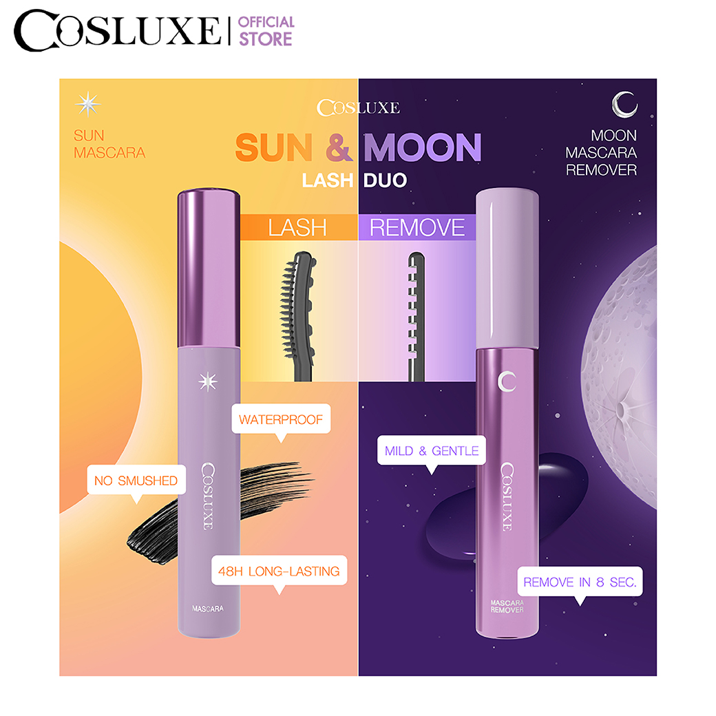 COSLUXE SUN LASH LIFT-UP MASCARA มาสคาร่า หัวแปรง 2 in 1 ดีไซน์พิเศษ ขน ...