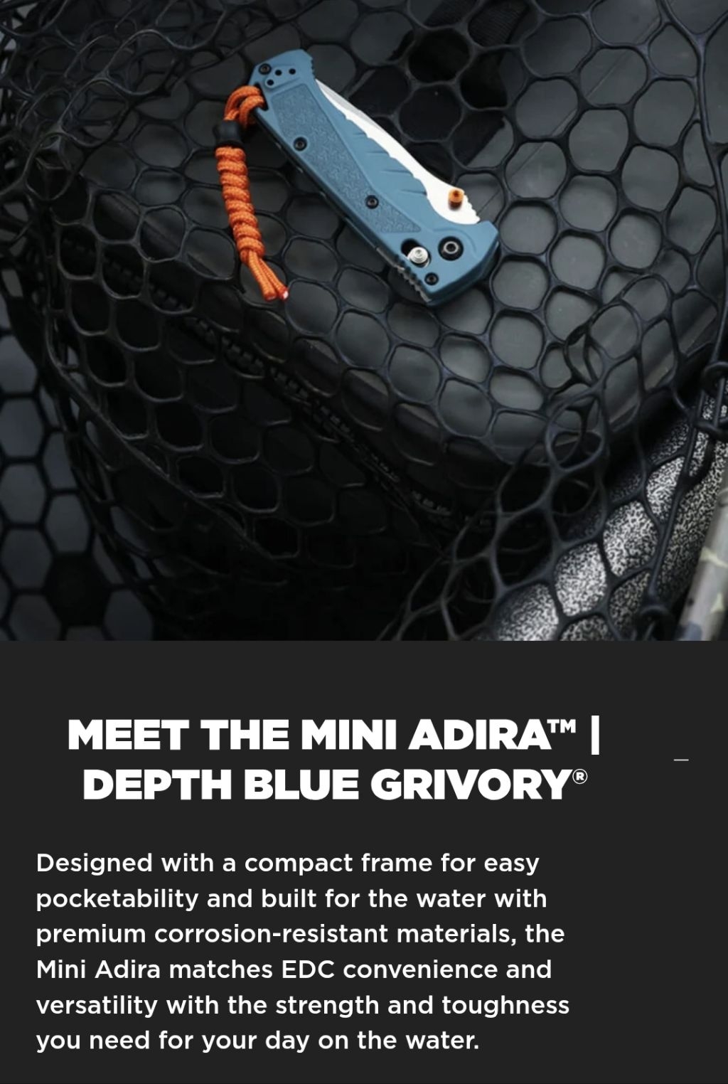 มีดพับ BENCHMADE แท้ รุ่นMini Adira, Depth Blue Grivory CPM-MAGNACUT ...